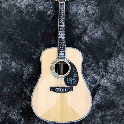 China 41 inch D Style Solid Spruce Acoustic Electric Guitar with Ebony Fingerboard and Abalone Inlays for sale