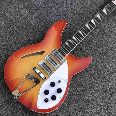 China Orange Burst 12-String Hollow Body Electric Guitar Maple Mahogany 22 Fret Custom for sale