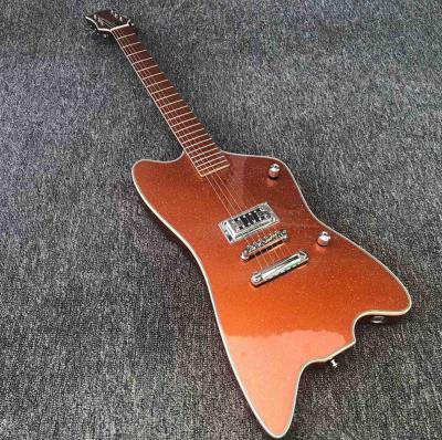 China Mahogany Electric Guitar 22 Fret Maple Fingerboard Metallic Orange Gold Dust Finish for sale