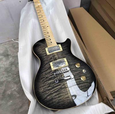 China Custom Mahogany Electric Guitar with Quilted Maple Top 22 Fret Rosewood Fingerboard for sale