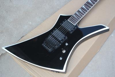 China Factory Custom Black Electric Guitar with Floyd Rose 22 Fret Rosewood Fretboard Mahogany Body for sale