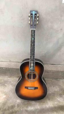 China All Solid Spruce Acoustic Guitar 39 Inch Real Abalone Classic Sunburst Ebony Fingerboard for sale