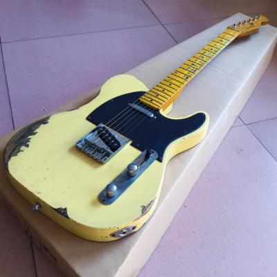 China Custom Cream Color Relic TELE Electric Guitar Maple Body 22 Fret Rosewood Fingerboard for sale