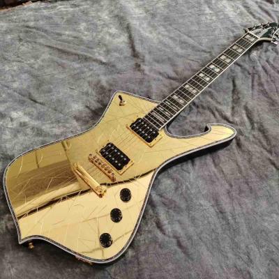 China Custom Paul Stanley Mirror Crack Electric Guitar Basswood Body Maple Neck 22 Fret Rosewood Fingerboard Handmade 6 String for sale