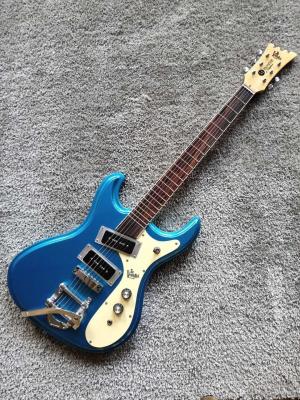 China Custom Mosrite Ventures Model Electric Guitar Blue Big B500 Tremolo Bridge 22 Fret Mahogany Body for sale