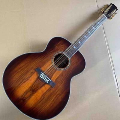 China Grand K55h 12 String Jumbo Acoustic Guitar KOA Wood with Fishman EQ 301 Pickup for sale