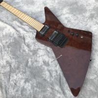 China Custom 7 String Electric Guitar Brown Rosewood Top Covered Maple Fingerboard Mahogany Body 22 Frets for sale