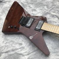 China Custom 7 String Electric Guitar Brown Rosewood Top Covered Maple Fingerboard Mahogany Body 22 Frets for sale