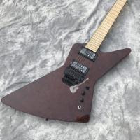 China Custom 7 String Electric Guitar Brown Rosewood Top Covered Maple Fingerboard Mahogany Body 22 Frets for sale