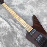 China Custom 7 String Electric Guitar Brown Rosewood Top Covered Maple Fingerboard Mahogany Body 22 Frets for sale