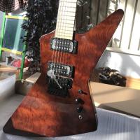 China Custom 7 String Electric Guitar Brown Rosewood Top Covered Maple Fingerboard Mahogany Body 22 Frets for sale