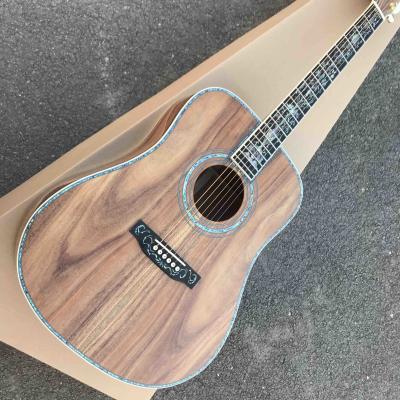 China Real Abalone Inlay 41 Inch Koa Wood Acoustic Guitar D45 Style with Mahogany Neck for sale