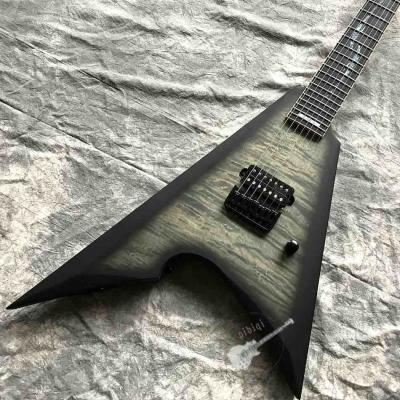 China Custom 7 String Flame Cover Flame Neck Maple Binding Fingerboard Edge Side Light Point Electric Guitar for sale