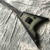China Custom 7 String Flame Cover Flame Neck Maple Binding Fingerboard Edge Side Light Point Electric Guitar for sale