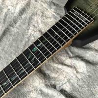 China Custom 7 String Flame Cover Flame Neck Maple Binding Fingerboard Edge Side Light Point Electric Guitar for sale
