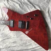 China Custom Electric Guitar Wine Red Rosewood Top 22 Fret Mahogany Body Black Hardware OEM Logo for sale