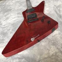 China Custom Electric Guitar Wine Red Rosewood Top 22 Fret Mahogany Body Black Hardware OEM Logo for sale