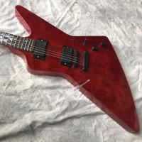 China Custom Electric Guitar Wine Red Rosewood Top 22 Fret Mahogany Body Black Hardware OEM Logo for sale