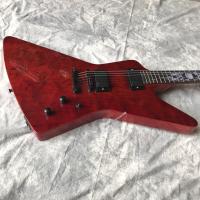 China Custom Electric Guitar Wine Red Rosewood Top 22 Fret Mahogany Body Black Hardware OEM Logo for sale