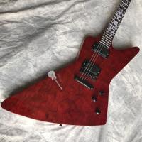 China Custom Electric Guitar Wine Red Rosewood Top 22 Fret Mahogany Body Black Hardware OEM Logo for sale
