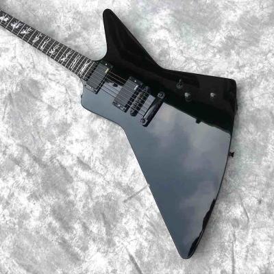 China Custom Electric Guitar 22 Fret Mahogany Body Rosewood Fingerboard Black OEM ODM for sale