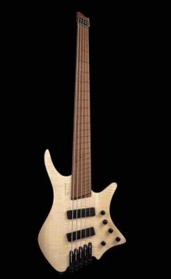 China 5 string headless electric bass guitar in natural for sale