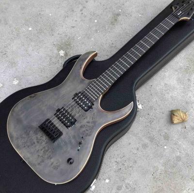 China Factory Ebony Fingerboard Solid Wood Black Burst Maple Top 6 Strings Electric Guitar for sale