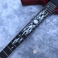 China Custom Electric Guitar Rosewood Top Mahogany Body 22 Fret Black Hardware Burgundy Finish OEM for sale