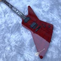 China Custom Electric Guitar Rosewood Top Mahogany Body 22 Fret Black Hardware Burgundy Finish OEM for sale