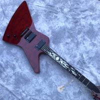 China Custom Electric Guitar Rosewood Top Mahogany Body 22 Fret Black Hardware Burgundy Finish OEM for sale