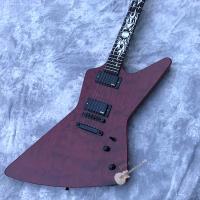 China Custom Electric Guitar Rosewood Top Mahogany Body 22 Fret Black Hardware Burgundy Finish OEM for sale