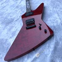 China Custom Electric Guitar Rosewood Top Mahogany Body 22 Fret Black Hardware Burgundy Finish OEM for sale