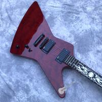 China Custom Electric Guitar Rosewood Top Mahogany Body 22 Fret Black Hardware Burgundy Finish OEM for sale