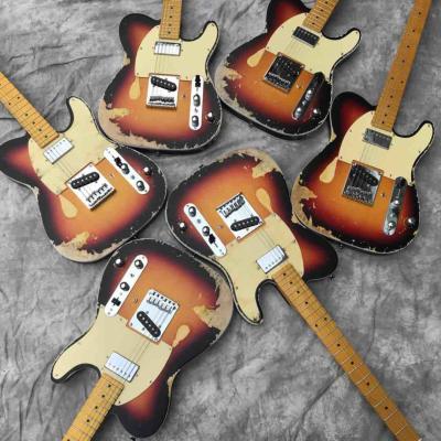 China Custom Limited Edition Relic Tele Electric Guitar Sunburst Mahogany Body 22 Fret Maple Fretboard for sale