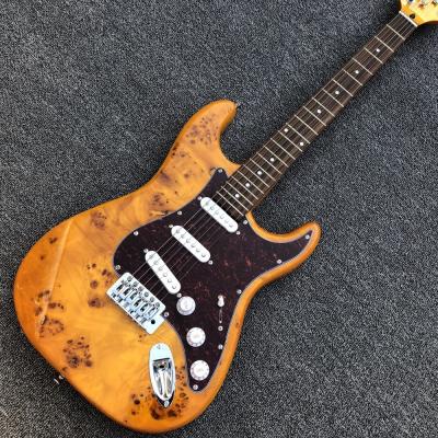 China Mahogany Solid Body ST Electric Guitar 22 Fret Maple Fingerboard Brazil Wood Bow for sale