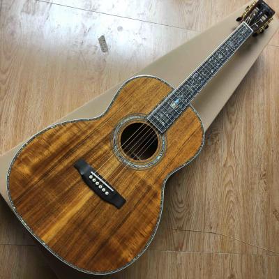 China All Solid KOA Top 00045 Style 39 Inch Acoustic Guitar with Fishman EQ 301 Full Abalone Binding for sale