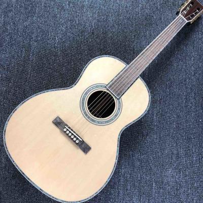 China OEM custom guitar, OOO42 body shape, Acoustic Guitar,solid Spruce top, real abalone binding and ebony fingerboard for sale
