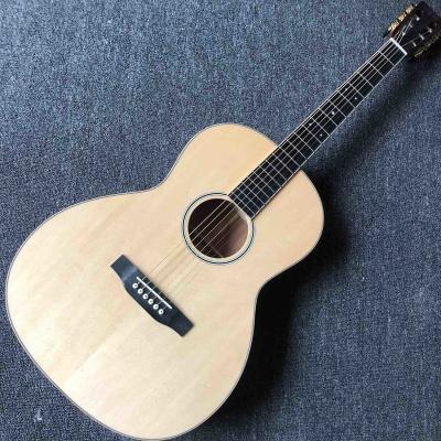 China Custom A All Solid Wood Acoustic Guitar Abalone Inlay Mahogany Back Side 00015AA for sale