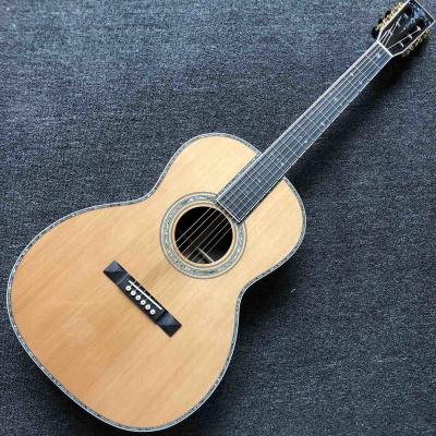 China Custom Solid Cedar Top Acoustic Electric Guitar 21 Fret Rosewood Fingerboard for sale