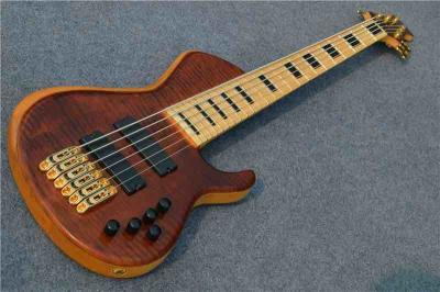 China Custom Shop ELM Body 6 String Bass Guitar with Maple Fingerboard 24 Fret Passive Pickup for sale