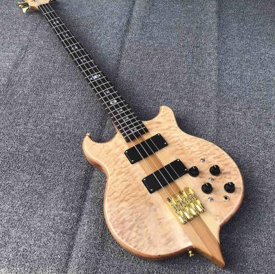 China Neck Through Body 4 String Electric Bass Mahogany Body Rosewood Fingerboard 21 Frets Gold Hardware for sale