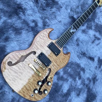 China Custom F Hole SG Electric Guitar Mahogany Body Neck 22 Fret Rosewood Fingerboard for sale