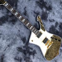 China Custom Paul Stanley Mirror Crack Electric Guitar 22 Fret Basswood Body Maple Neck for sale