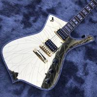 China Custom Paul Stanley Mirror Crack Electric Guitar 22 Fret Basswood Body Maple Neck for sale