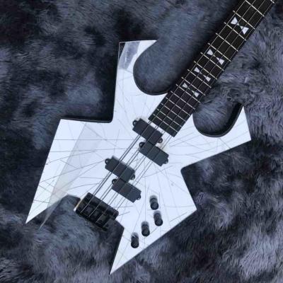 China Neck Through Body 4 String Electric Bass Guitar Ebony Fingerboard 22 Fret Crack Mirror Finish for sale