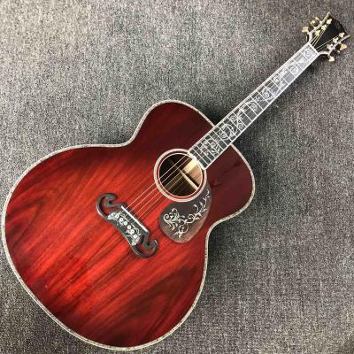 China AAAA Solid KOA Wood 43 Inch Jumbo Acoustic Guitar Abalone Binding Custom Logo for sale