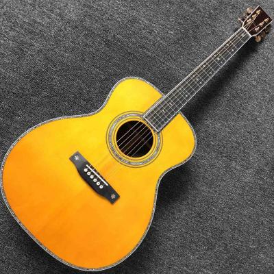 China Custom OM42 Acoustic Guitar 41 inch Solid Spruce Top Rosewood Back Ebony Fretboard Abalone Binding for sale
