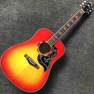 China Custom 41 Inch Solid Spruce Top Acoustic Guitar with Pickup Rosewood Fingerboard Mahogany Back Side for sale