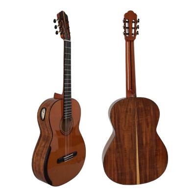China Yulong Guo Handmade Double Top Koa Concert Classical Guitar 650mm Scale for sale