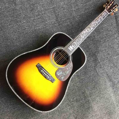 China 41 Inch AAAA All Solid Wood Acoustic Guitar Solid Rosewood Back Sides Sunburst with EQ for sale